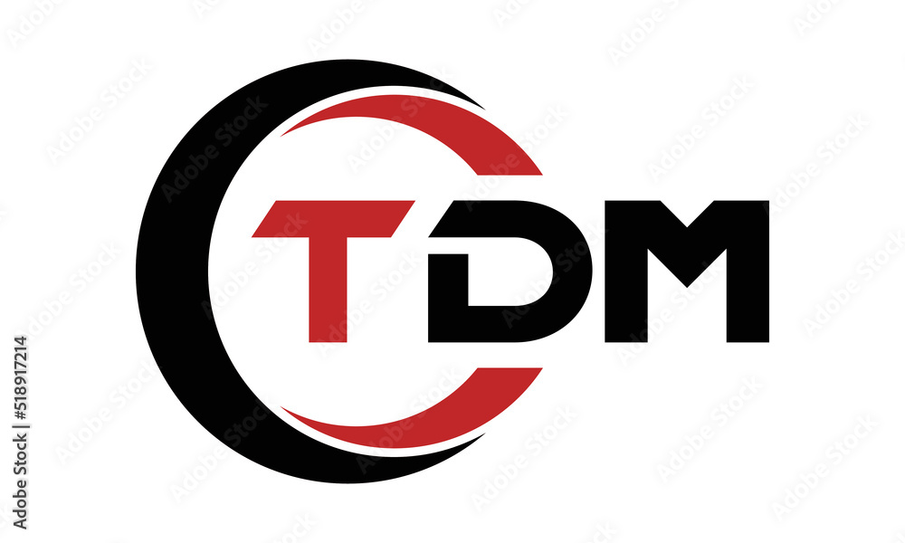 TDM three letter swoosh logo design vector template | monogram logo ...