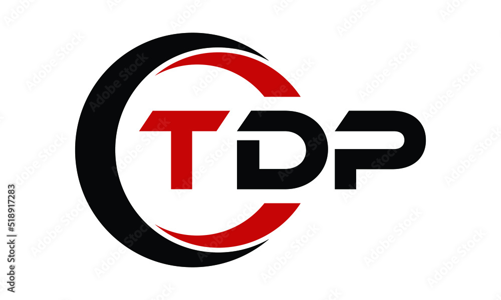 TDP three letter swoosh logo design vector template | monogram logo ...