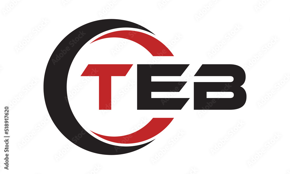 TEB three letter swoosh logo design vector template | monogram logo ...
