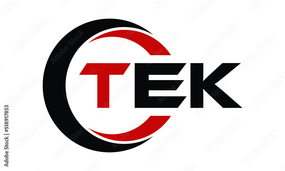 TEK three letter swoosh logo design vector template | monogram logo ...