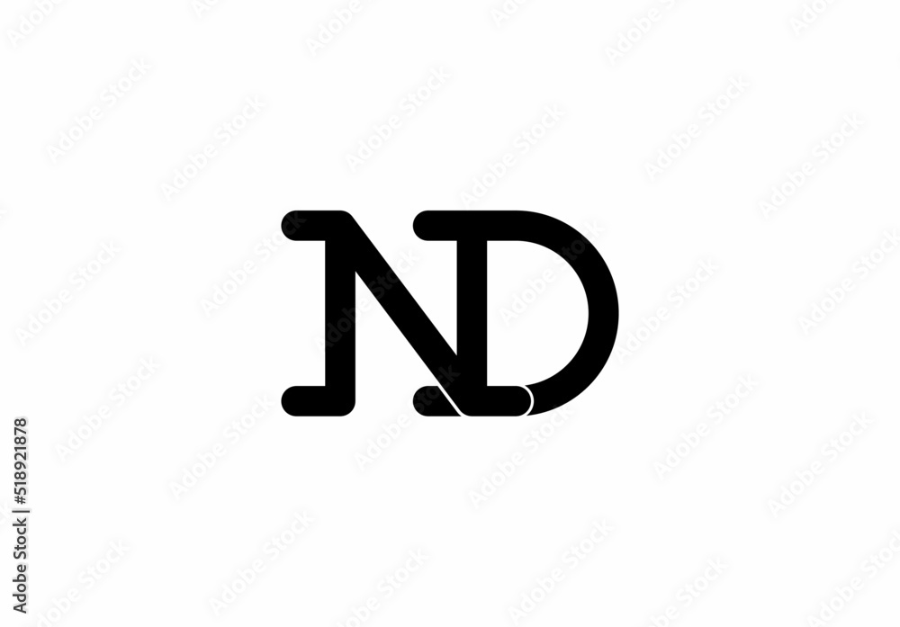nD dn n d monogram logo isolated on white background Stock Vector ...