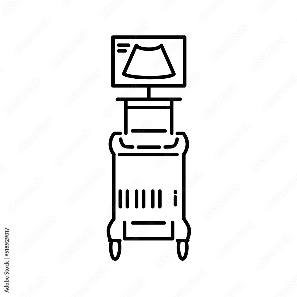 Ultrasound device color line illustration Stock Vector | Adobe Stock
