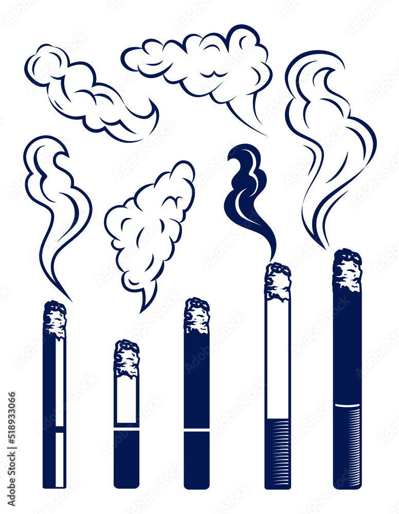 Smoke And Cigarette Clip Art Vector Collection, smoke clip art vector ...