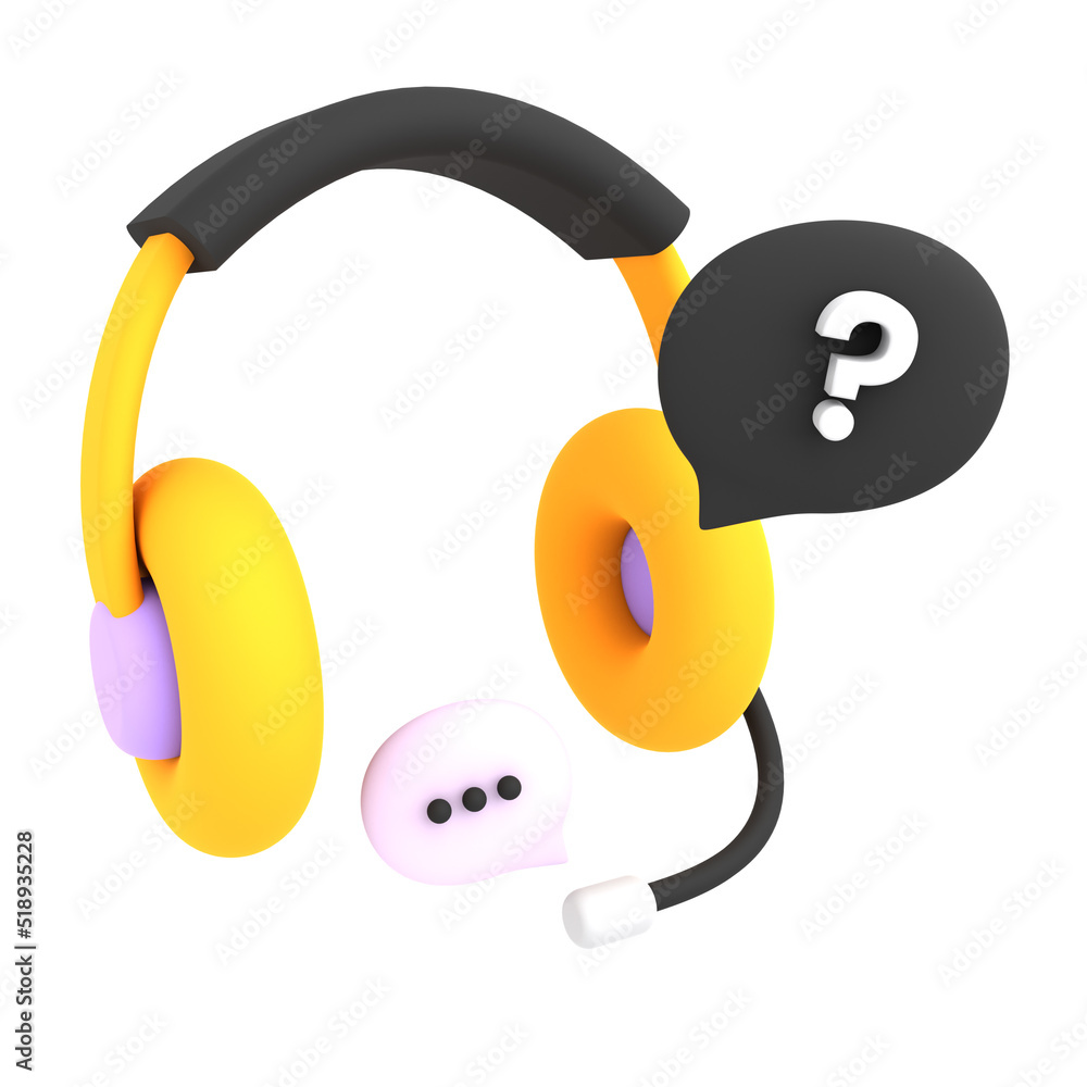 3d customer service with bubble speech and question mark icon ecommerce ...