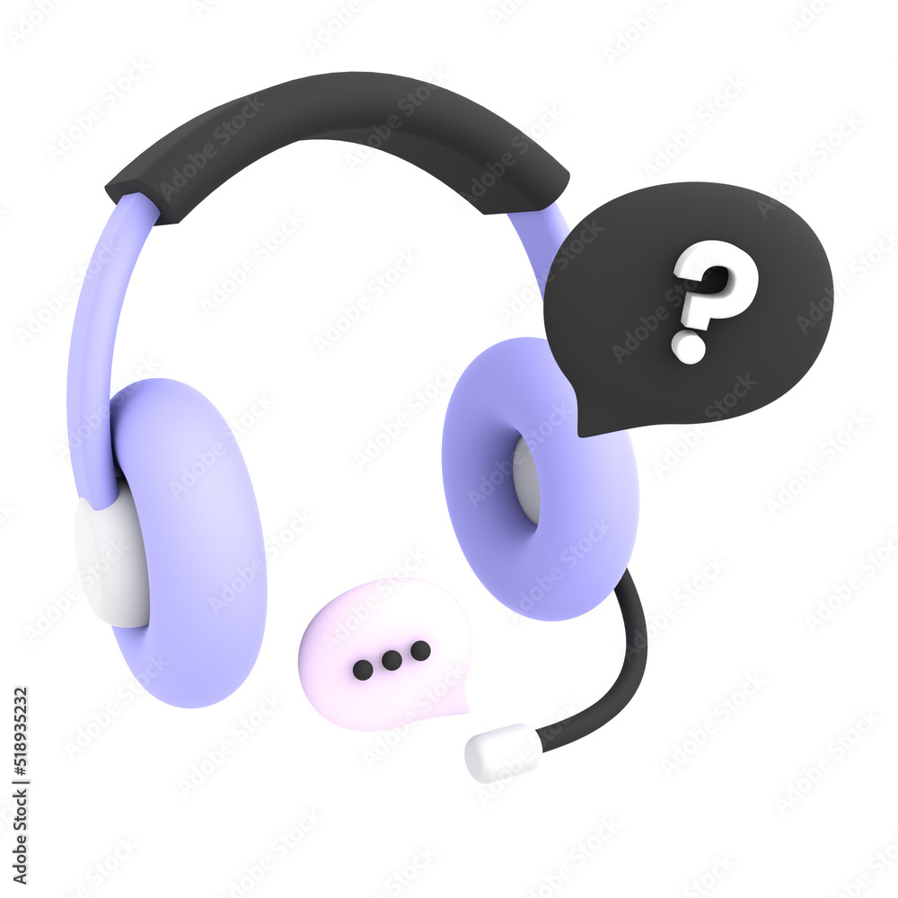 3d customer service with bubble speech and question mark icon ecommerce ...
