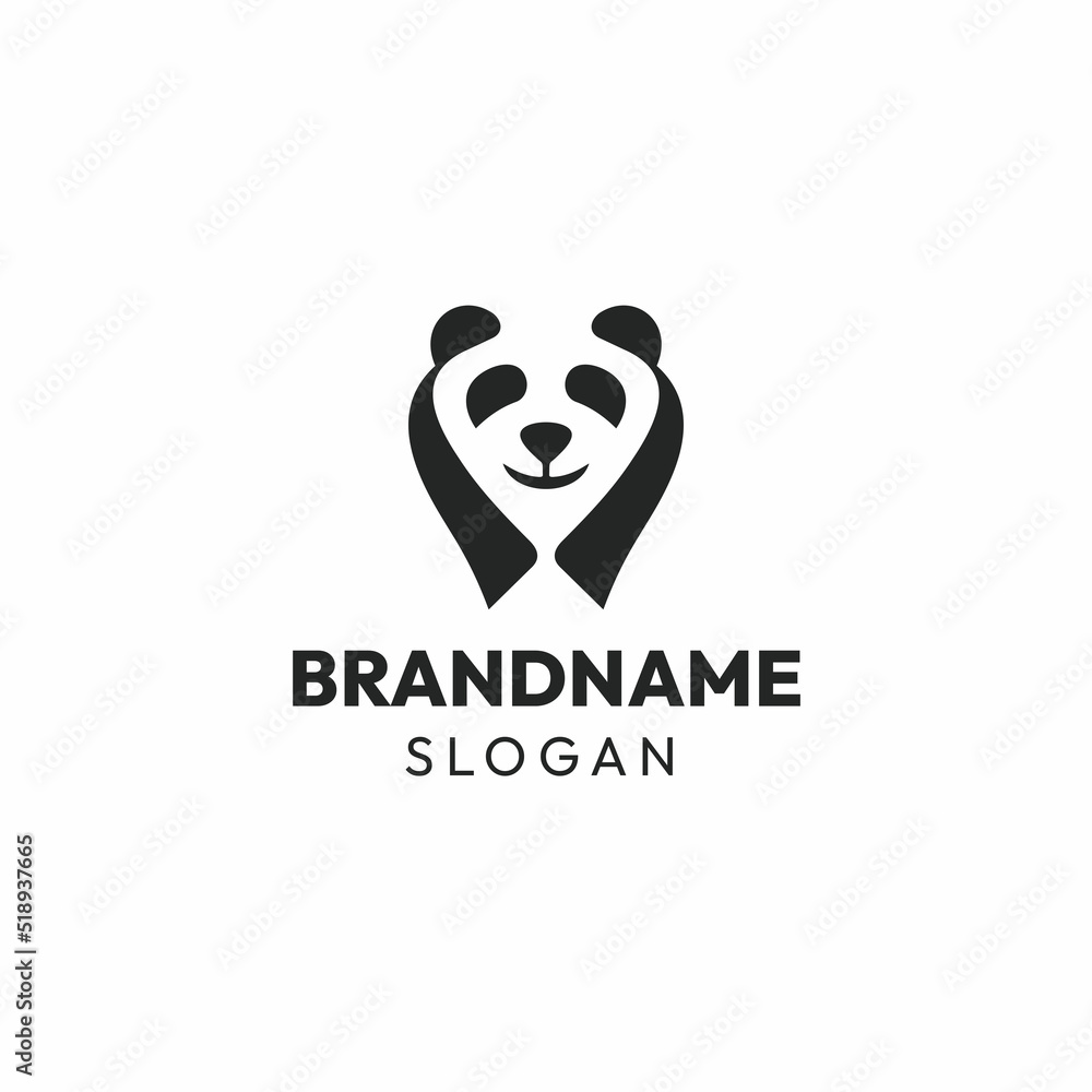 Panda head logo design, vector and illustration Stock Vector | Adobe Stock