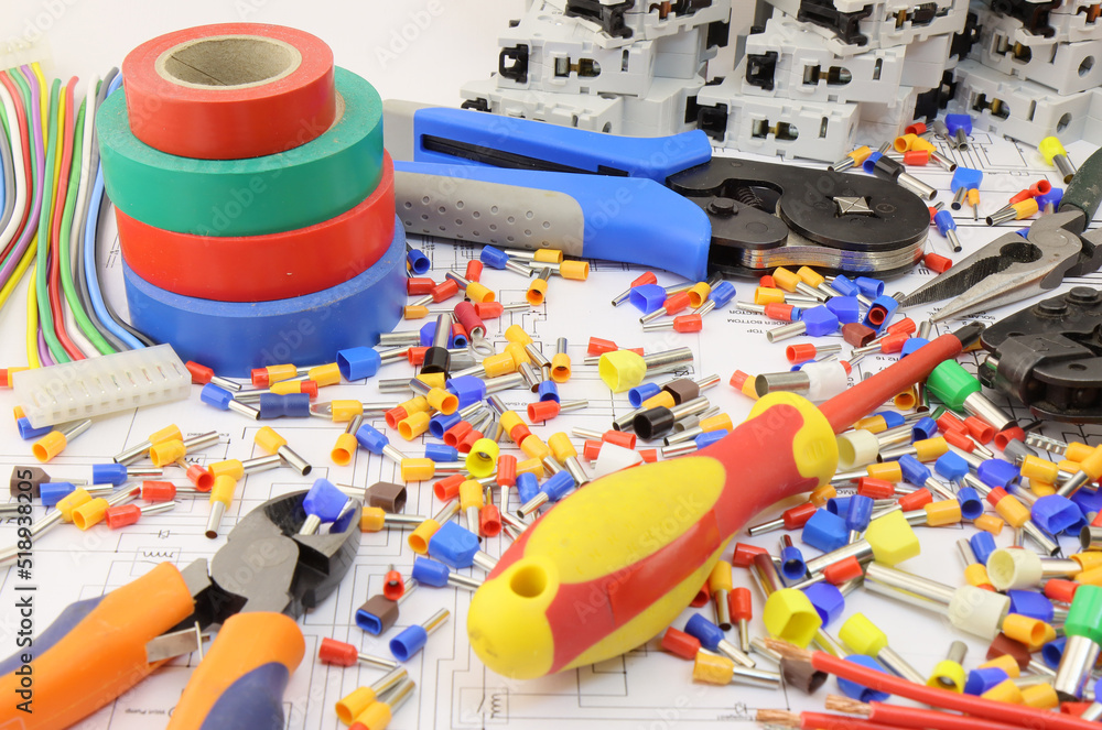 Electrical tools and materials for the installation of an electrical ...