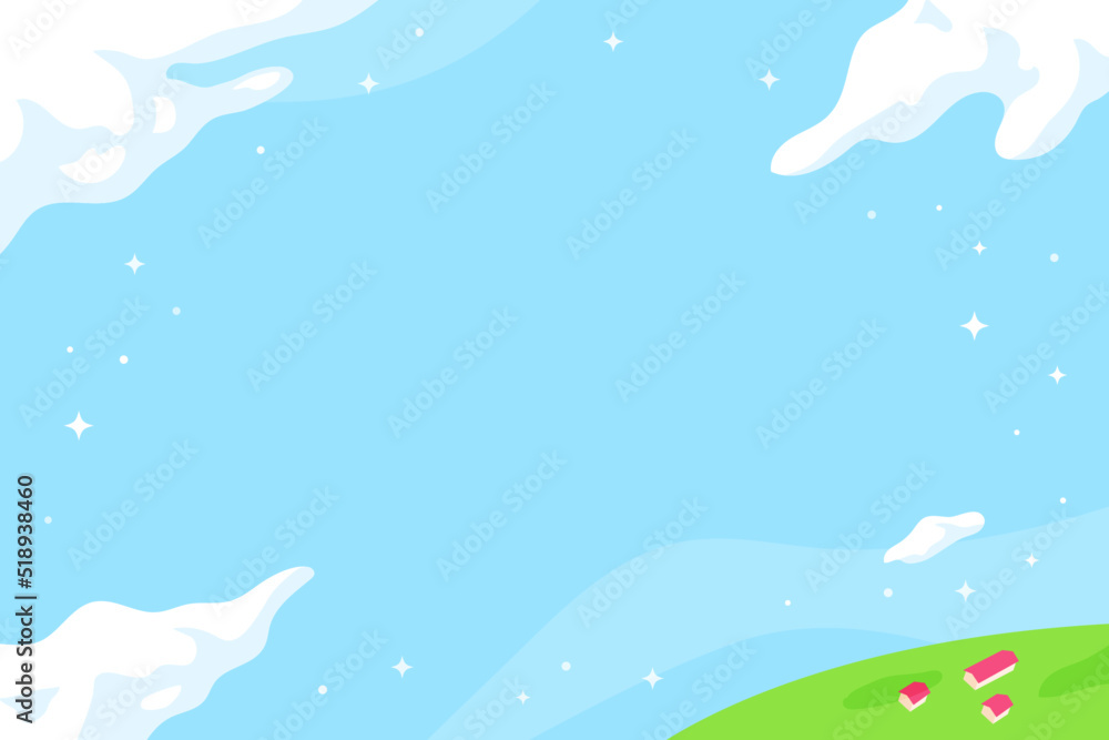 Cartoon blue sky and clouds background illustration Stock Vector ...