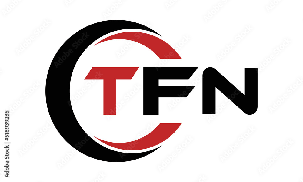 TFN three letter swoosh logo design vector template | monogram logo ...