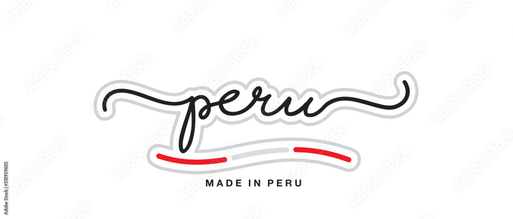 Made in Peru, new modern handwritten typography calligraphic logo ...