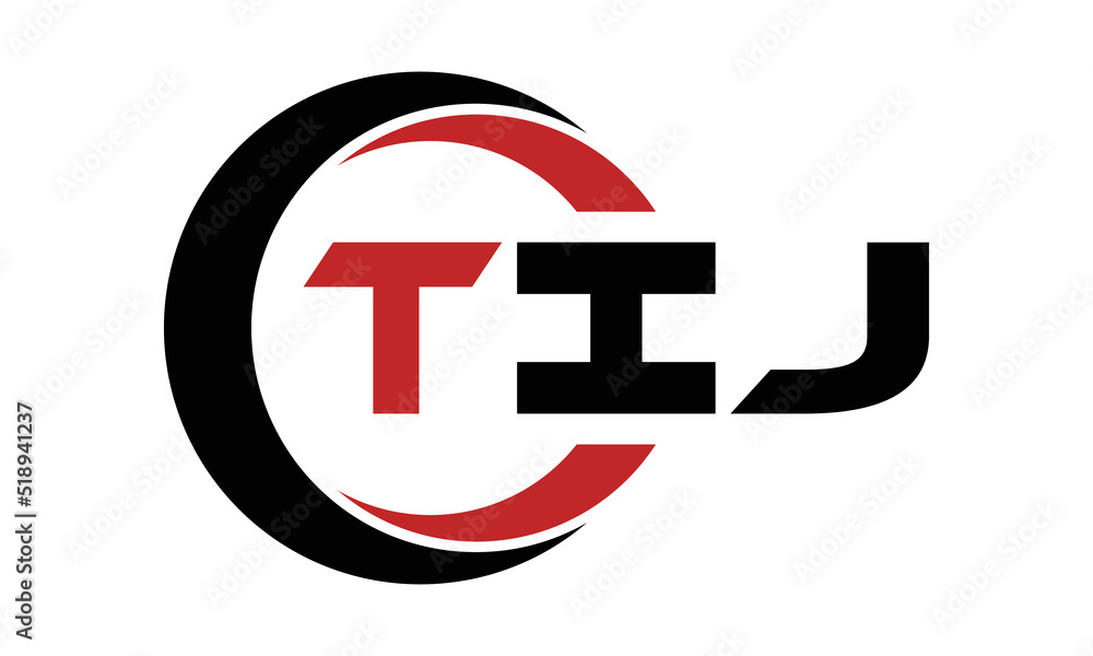 TIJ three letter swoosh logo design vector template | monogram logo ...