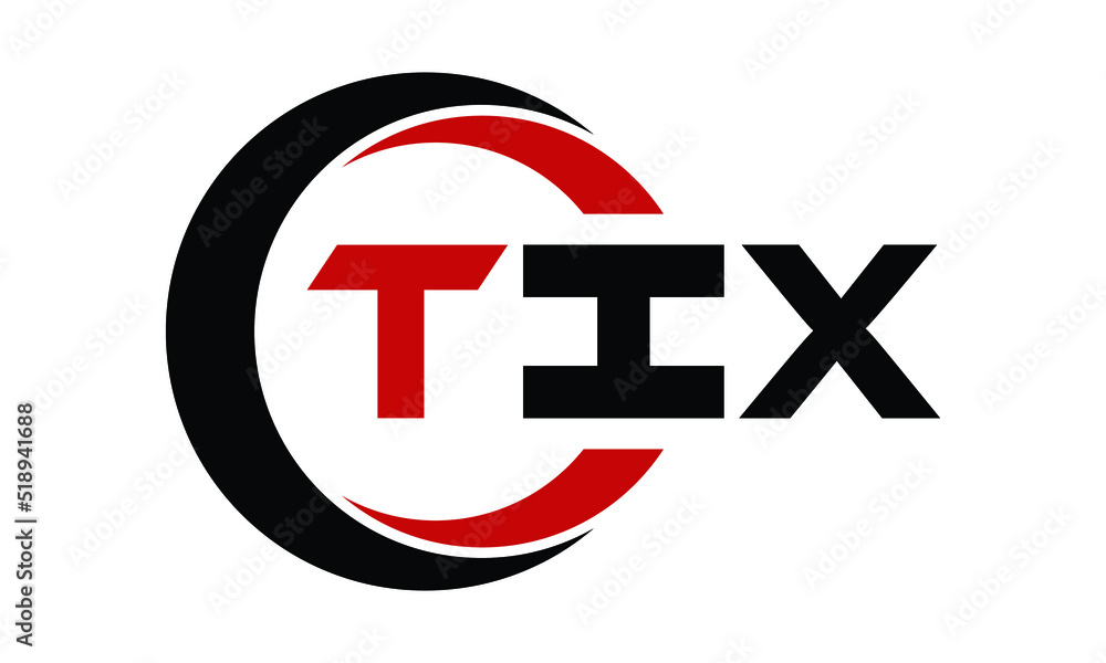 TIX three letter swoosh logo design vector template | monogram logo ...