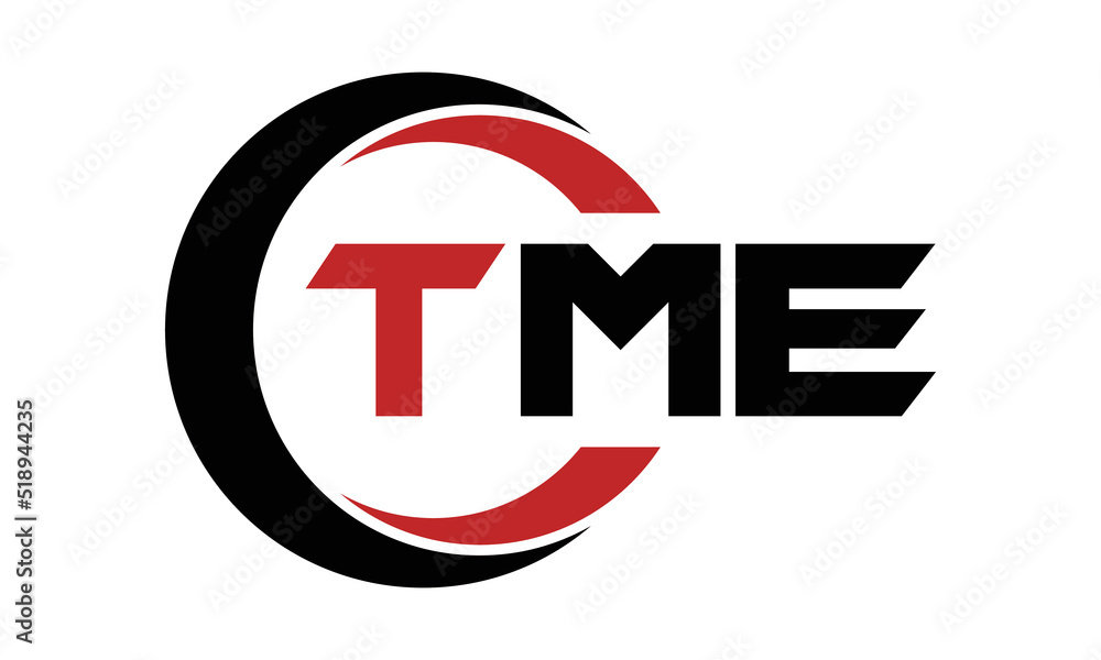 TME three letter swoosh logo design vector template | monogram logo ...