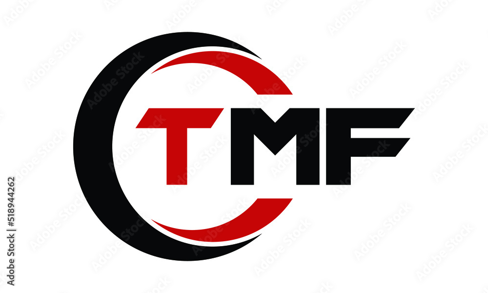 TMF three letter swoosh logo design vector template | monogram logo ...