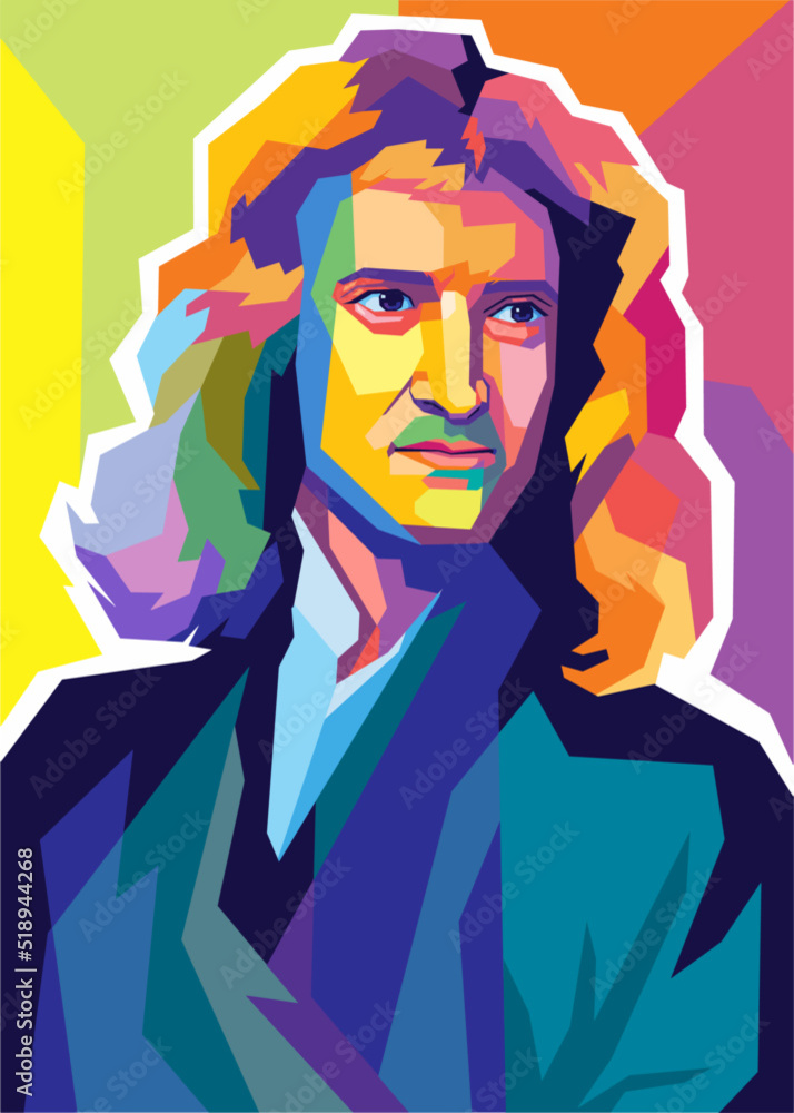 Illustration art style of Isaac Newton was an English physicist and ...
