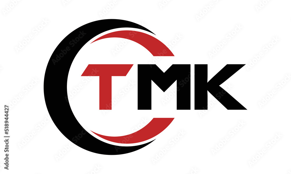 TMK three letter swoosh logo design vector template | monogram logo ...