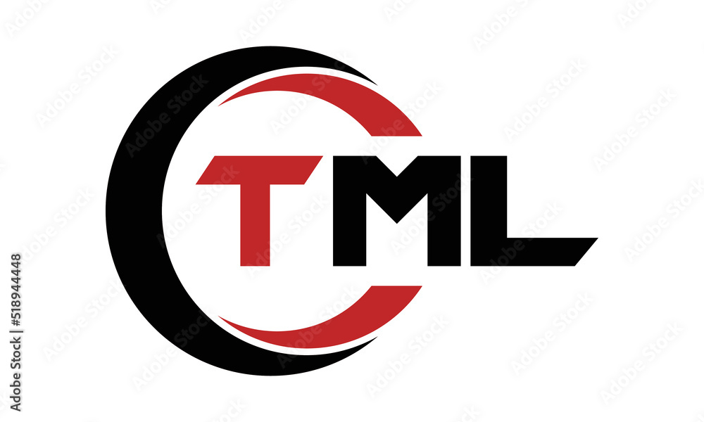 TML three letter swoosh logo design vector template | monogram logo ...