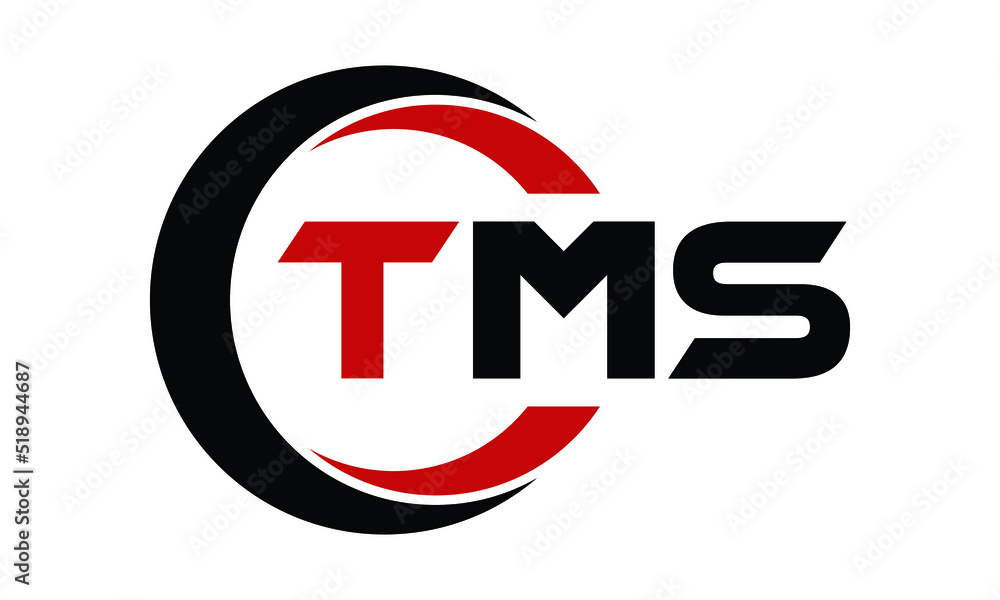 TMS three letter swoosh logo design vector template | monogram logo ...