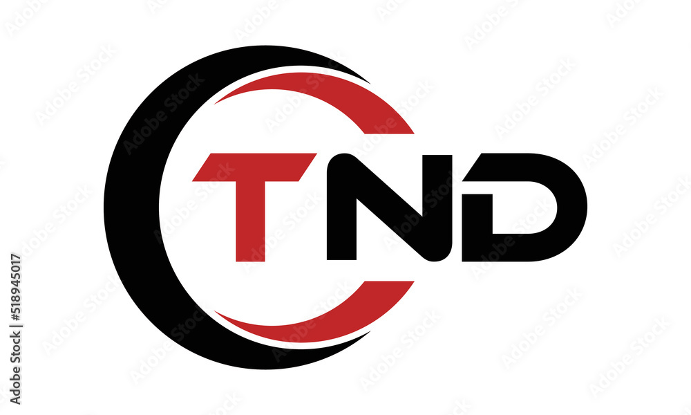 TND three letter swoosh logo design vector template | monogram logo ...
