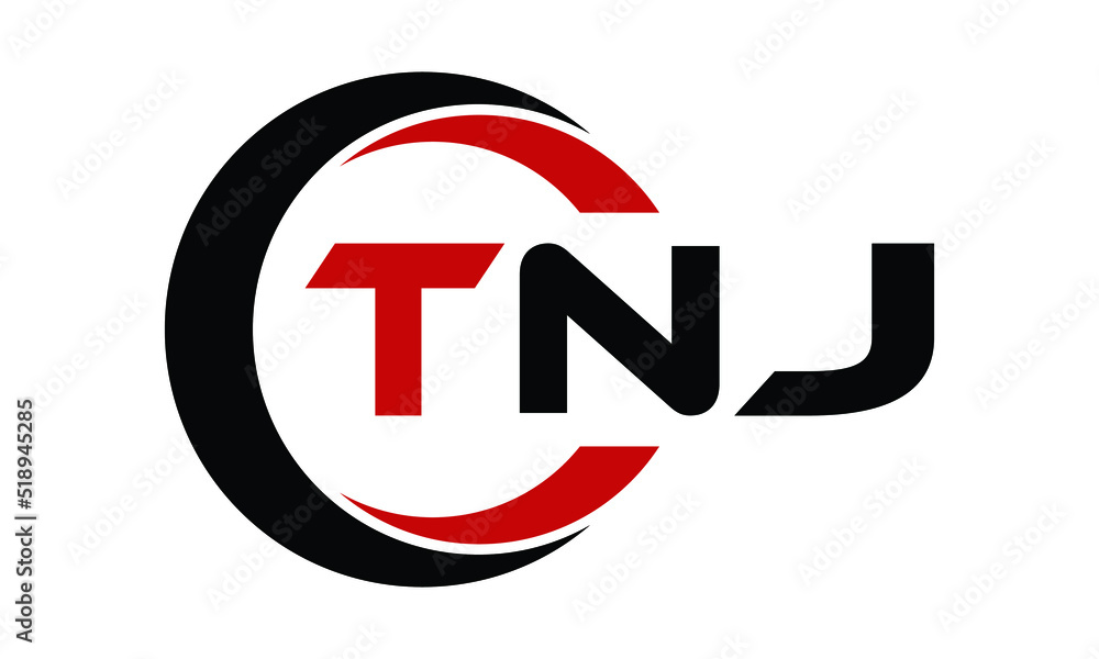 TNJ three letter swoosh logo design vector template | monogram logo ...