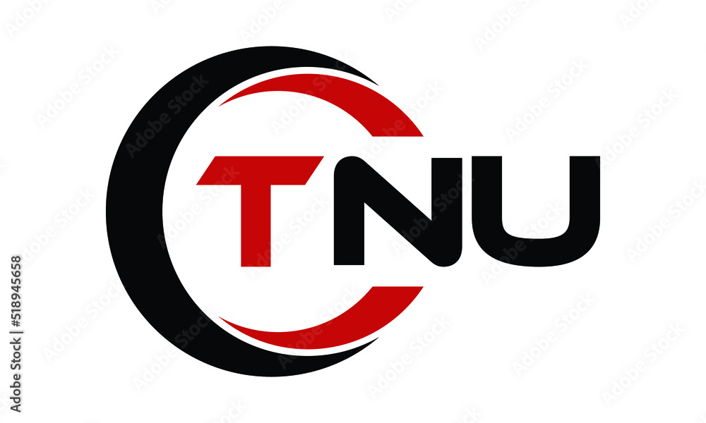 TNU three letter swoosh logo design vector template | monogram logo ...