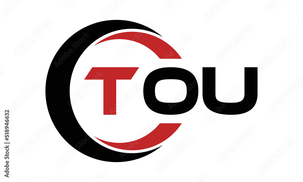 TOU three letter swoosh logo design vector template | monogram logo ...