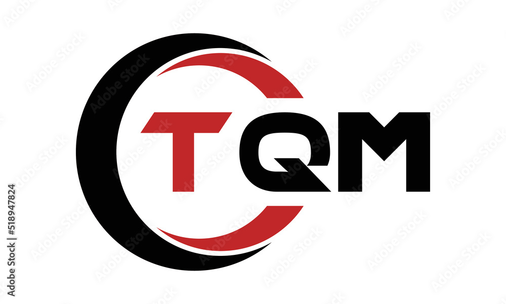 TQM three letter swoosh logo design vector template | monogram logo ...