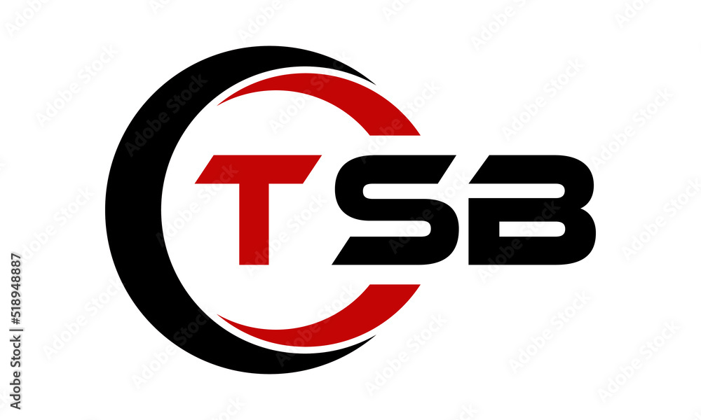 TSB three letter swoosh logo design vector template | monogram logo ...