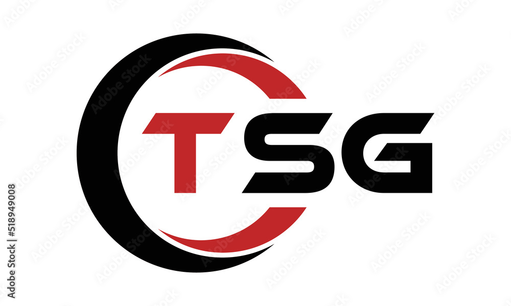 TSG three letter swoosh logo design vector template | monogram logo ...