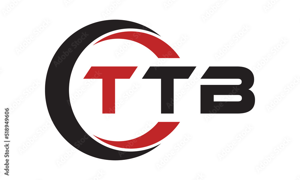 TTB three letter swoosh logo design vector template | monogram logo ...