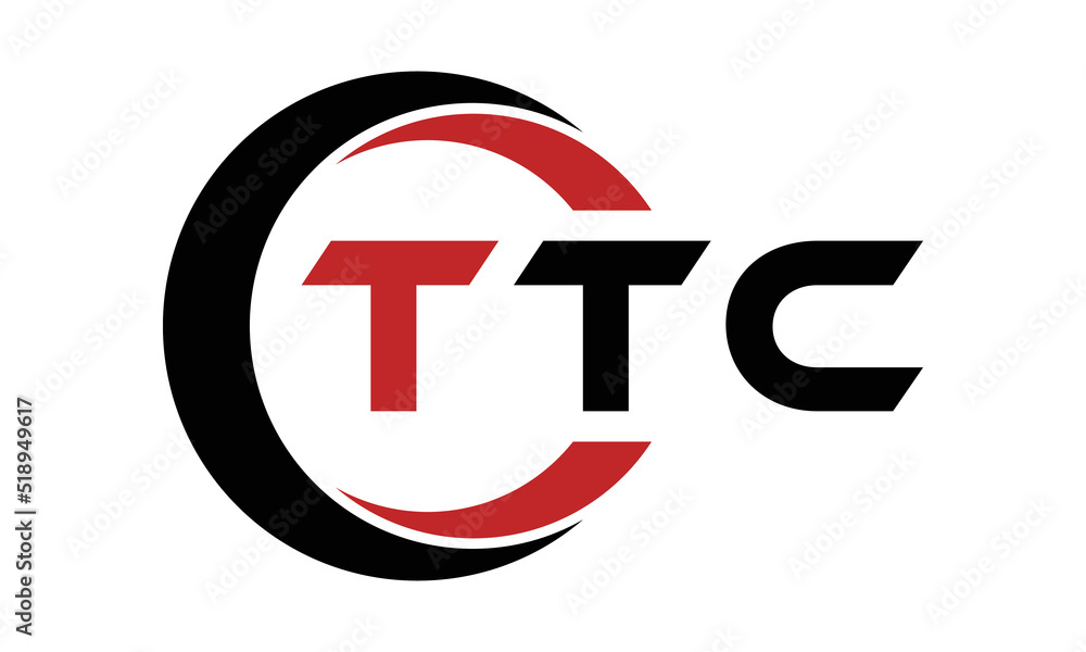 TTC three letter swoosh logo design vector template | monogram logo ...