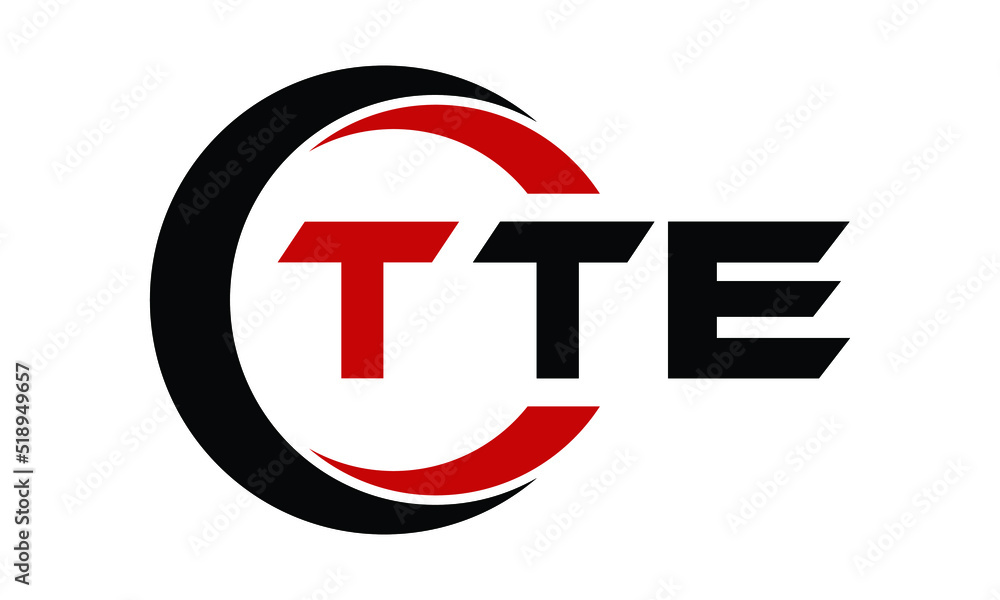 TTE three letter swoosh logo design vector template | monogram logo ...