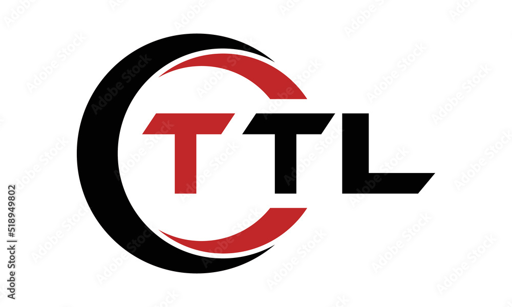 TTL three letter swoosh logo design vector template | monogram logo ...