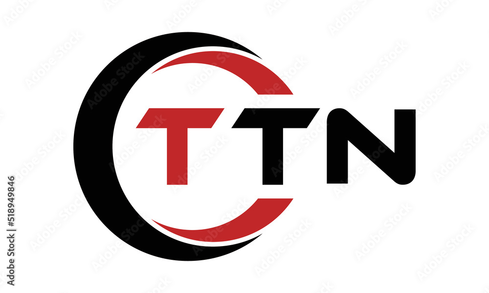 TTN three letter swoosh logo design vector template | monogram logo ...