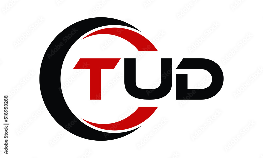 Vecteur Stock TUD three letter swoosh logo design vector template ...
