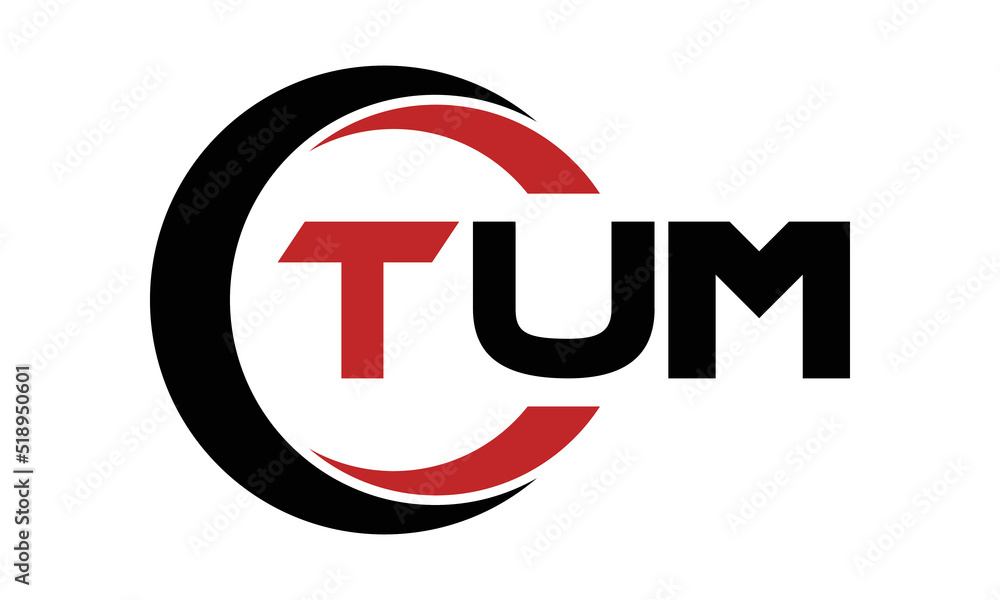 TUM three letter swoosh logo design vector template | monogram logo ...