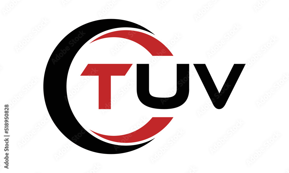 TUV three letter swoosh logo design vector template | monogram logo ...