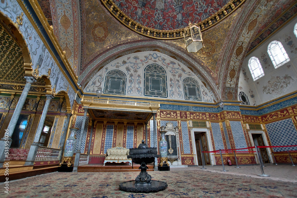 Topkapi Palace, Istanbul, Turkey, June 22nd 2022: Throne Room Inside ...