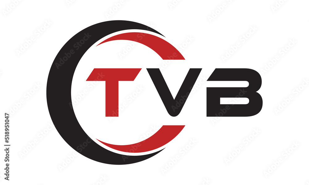 TVB three letter swoosh logo design vector template | monogram logo ...