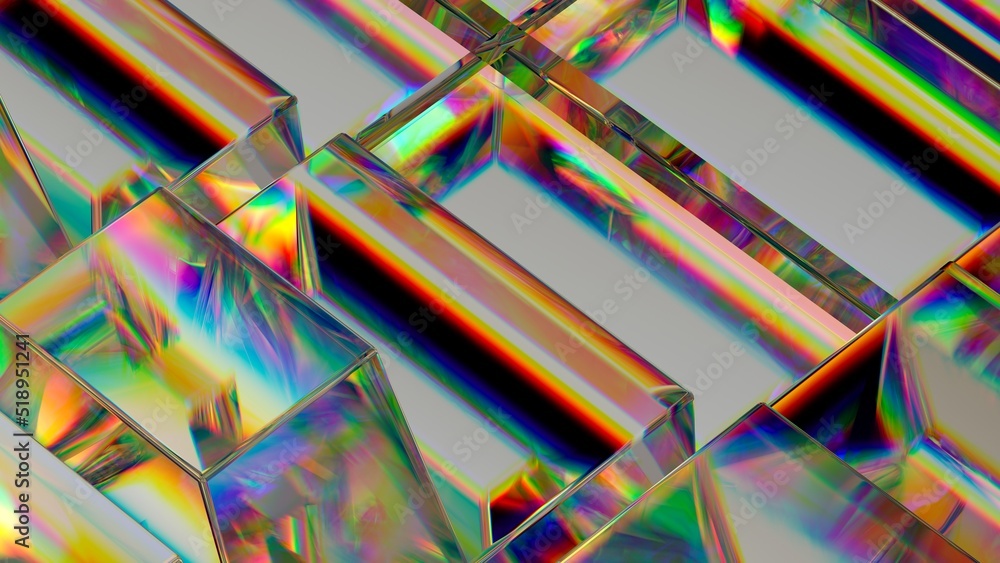 3d render. Crystal wallpaper. Abstract geometrical background ...