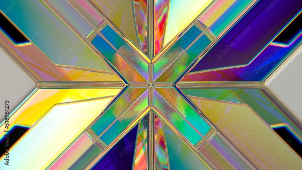 3d render, abstract background with crystal glass texture, trendy ...