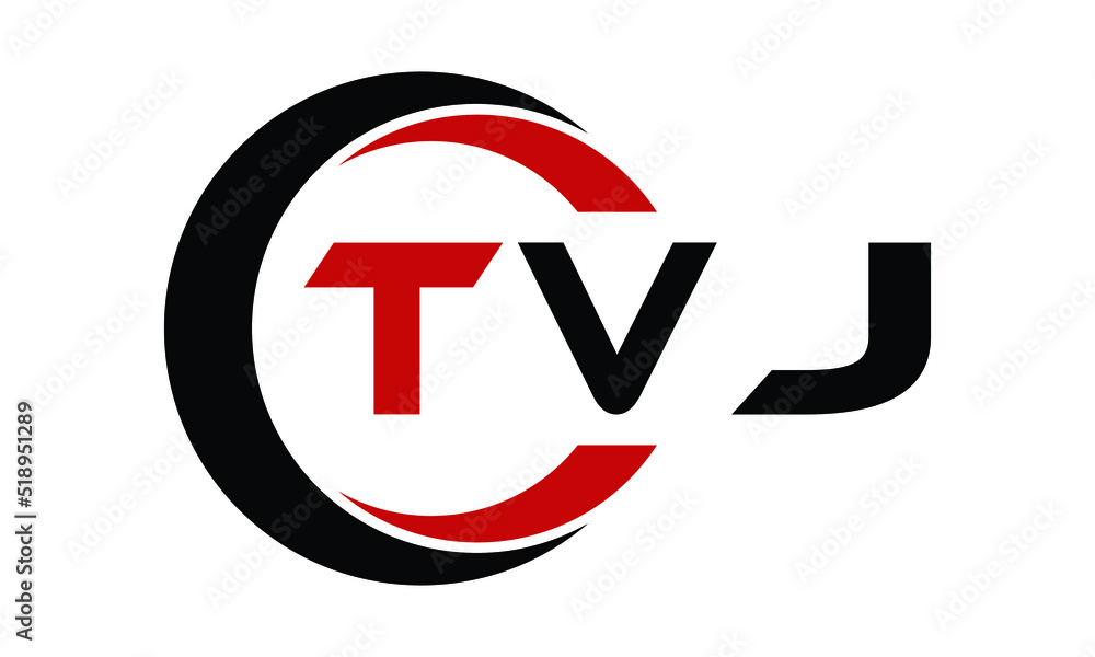 TVJ three letter swoosh logo design vector template | monogram logo ...