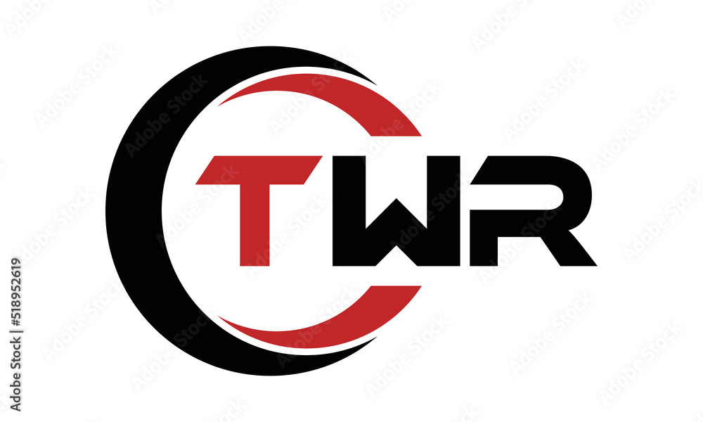 TWR three letter swoosh logo design vector template | monogram logo ...