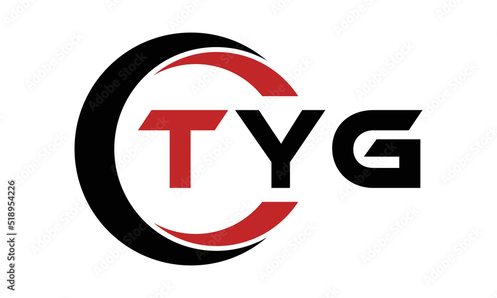 TYG three letter swoosh logo design vector template | monogram logo ...