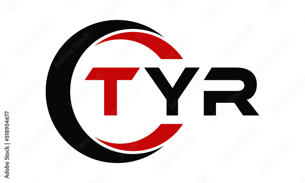 TYR three letter swoosh logo design vector template | monogram logo ...
