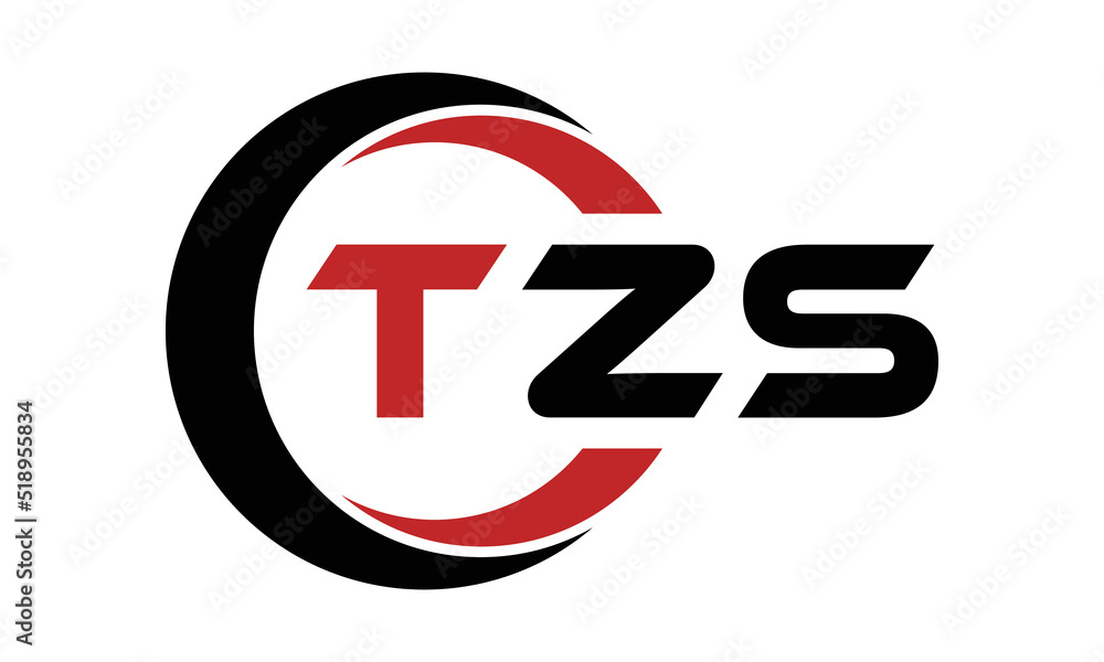 TZS three letter swoosh logo design vector template | monogram logo ...