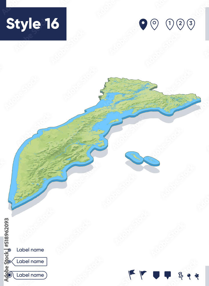 Kamchatka Territory, Russia - map with shaded relief, land cover ...