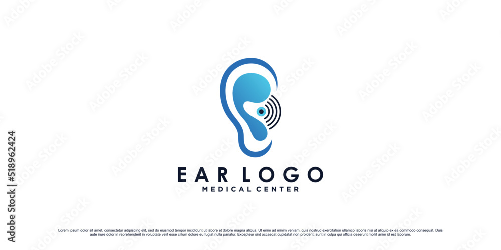 Ear care logo design template with creative element Premium Vector ...