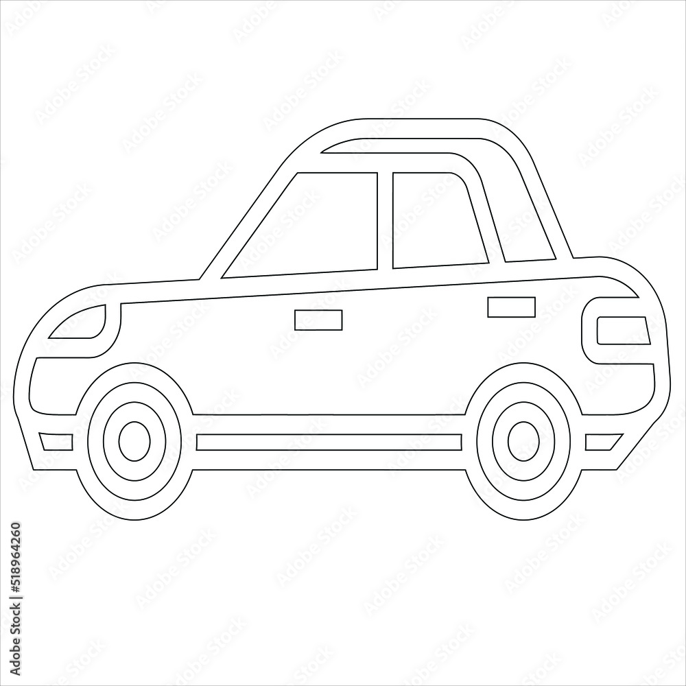 car contour isolated on a white background. Side view. car Vector ...
