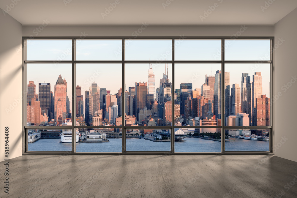Midtown New York City Manhattan Skyline Buildings from High Rise Window ...